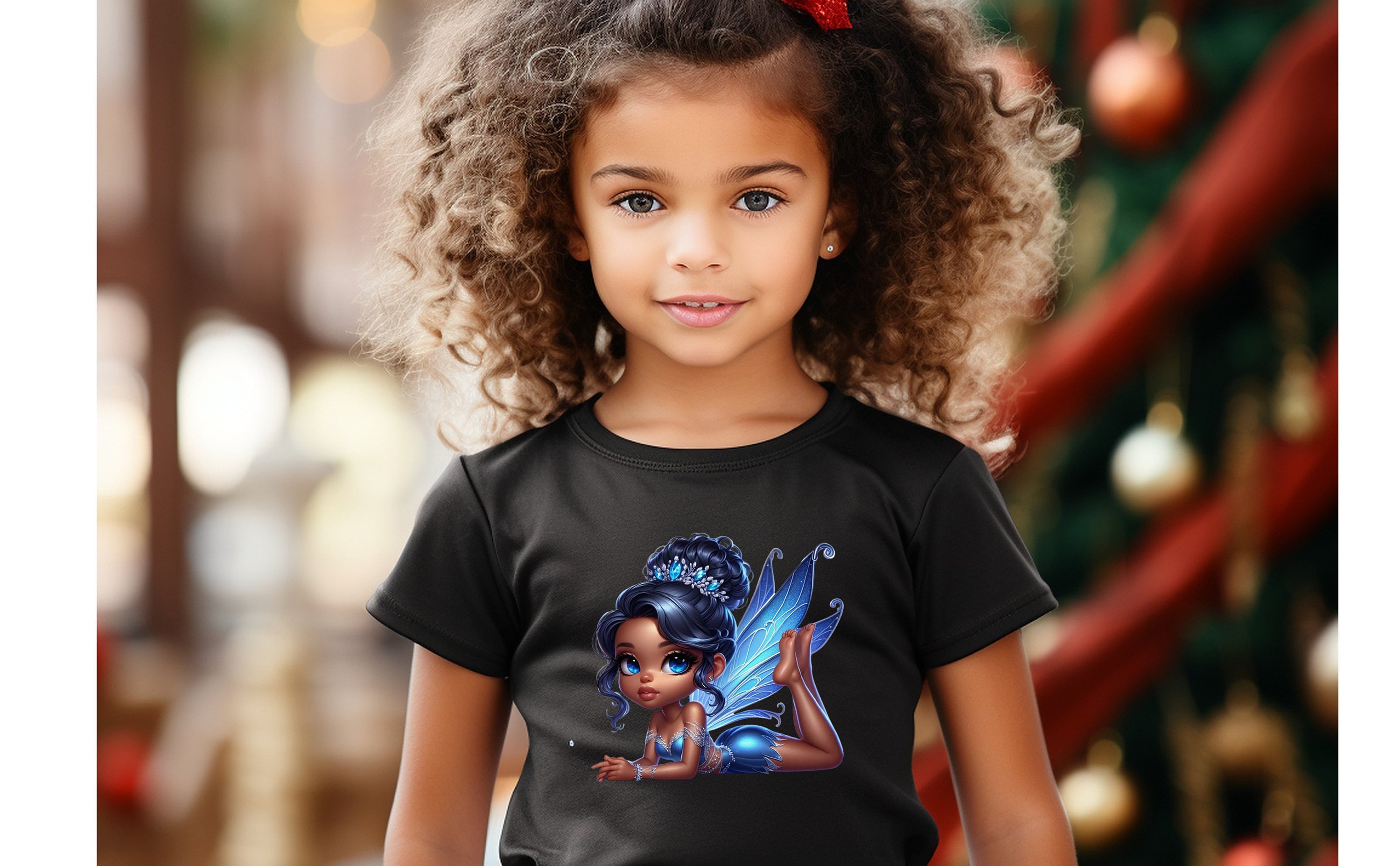 Black Fairy Pixie Chibi Girl in Blue Png Clipart - Melanin Fairy Blue ...
