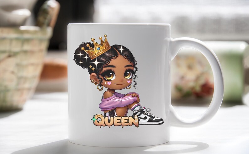 Chibi Black Queen Digital Art | Purple Majesty Printable PNG - Etsy