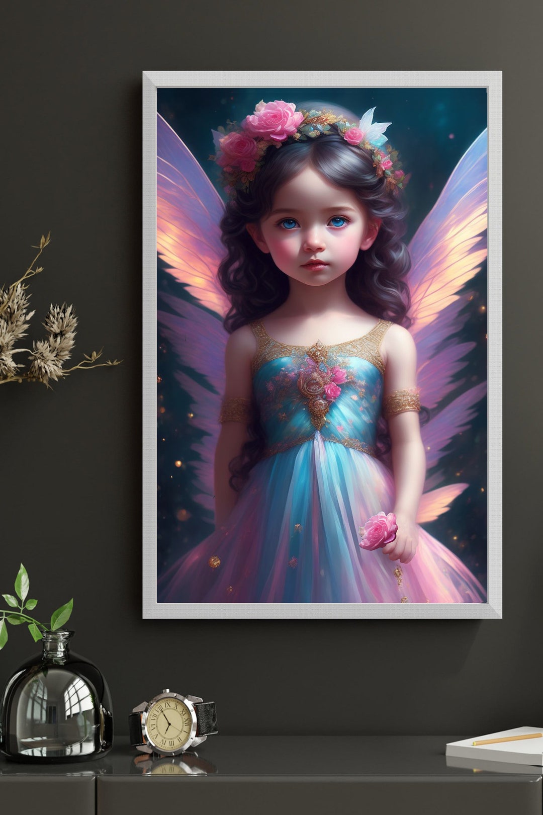 Young Girl Fairy Digital Download, Enchanted Angelic Pink Fairy ...