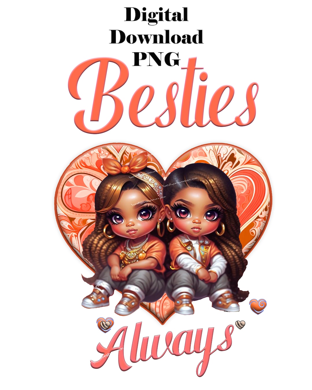 Black Chibi Besties Girl Png Clipart - Cute Black Best Friends' Girl ...