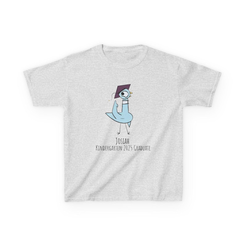 Personalized Kindergarten 2025 Pigeon Graduate Kids Tee - Custom ...