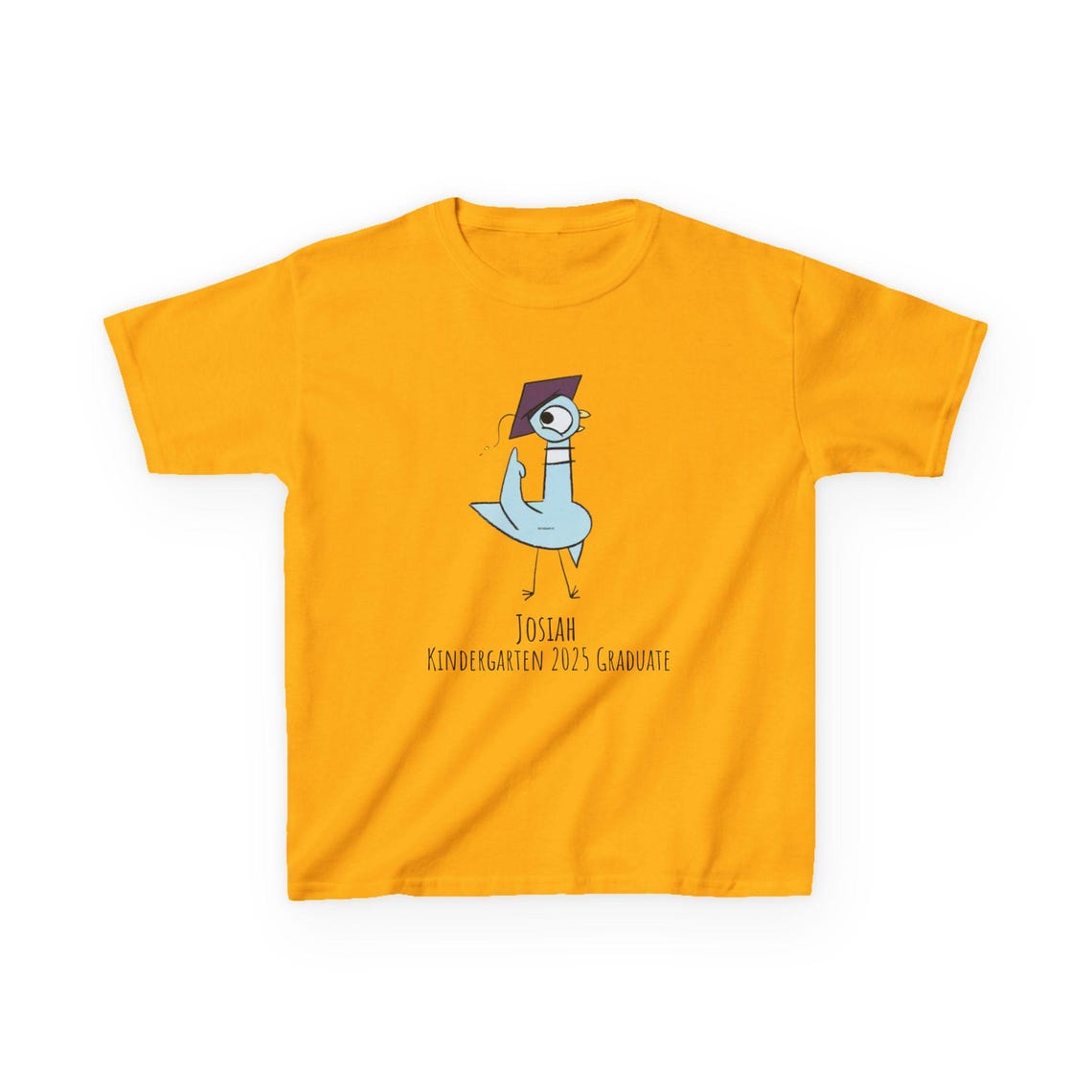 Personalized Kindergarten 2025 Pigeon Graduate Kids Tee - Custom ...