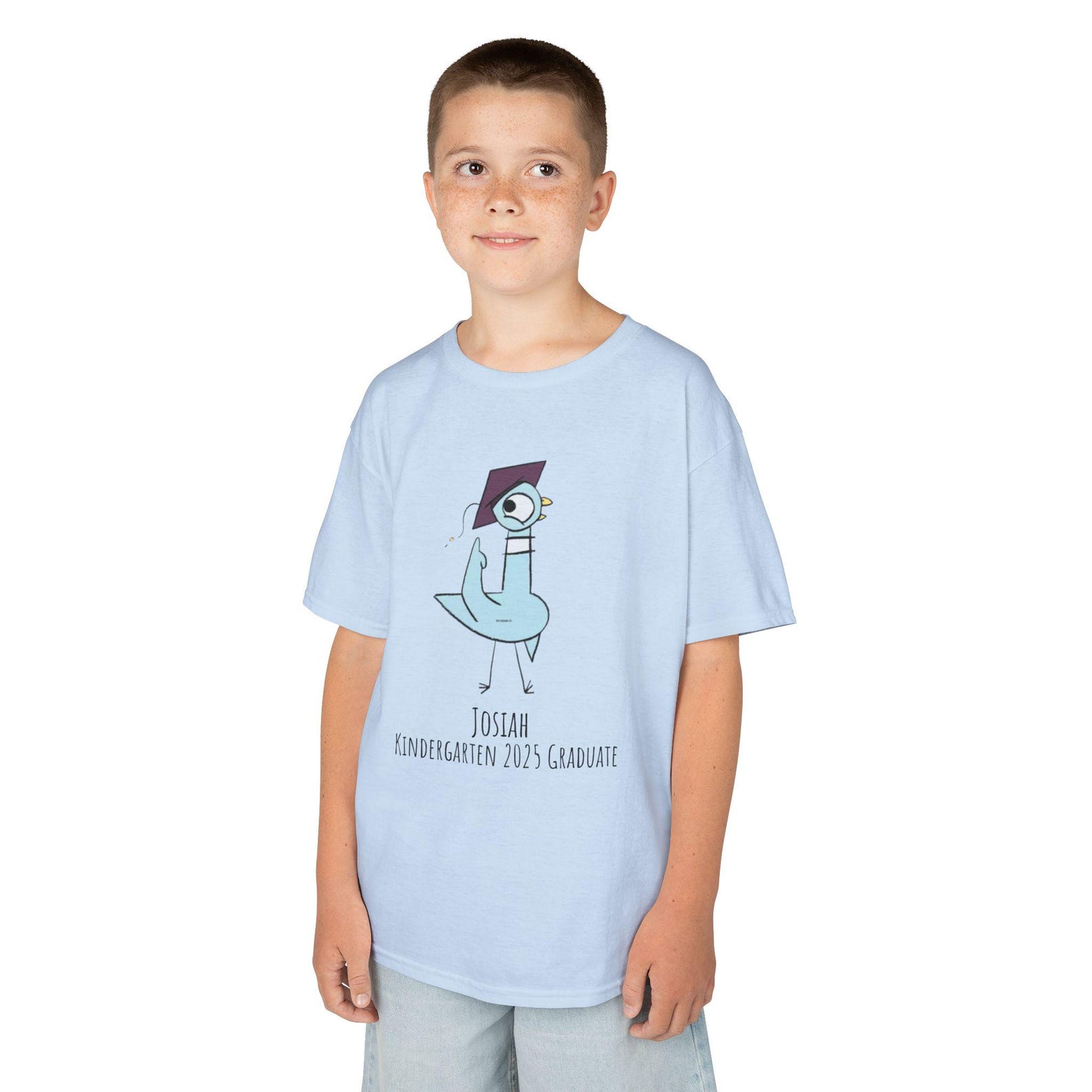 Personalized Kindergarten 2025 Pigeon Graduate Kids Tee - Custom ...