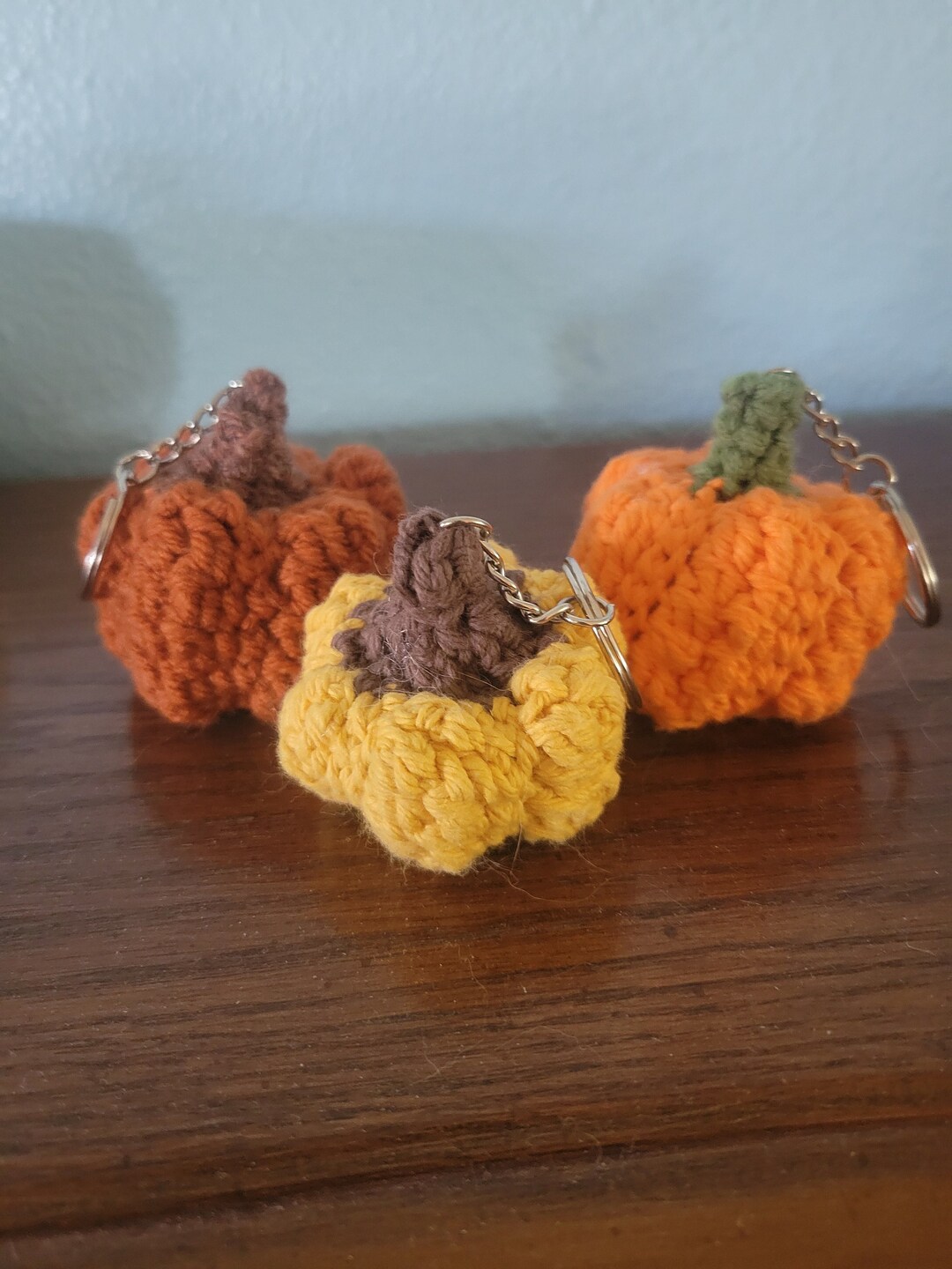 No Sew No Shaping Pumpkin Keychain Crochet - Pattern Only, Fall ...
