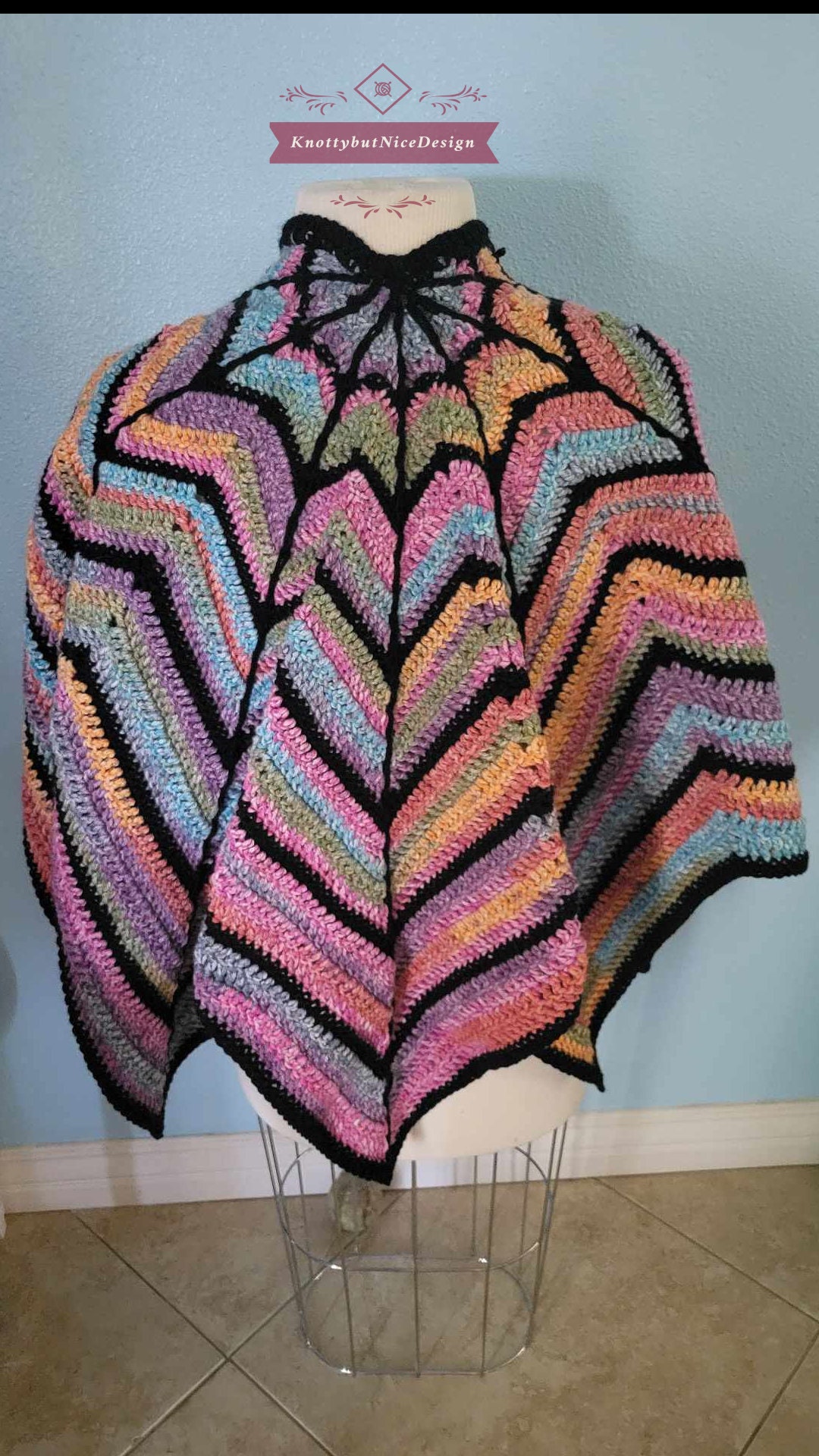 Flower & Spiderweb Crochet Shawl Pattern, Spider Web, Wrap, Halloween ...