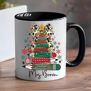 Teacher Christmas Mug,custom Teacher Christmas,personalized Christmas ...