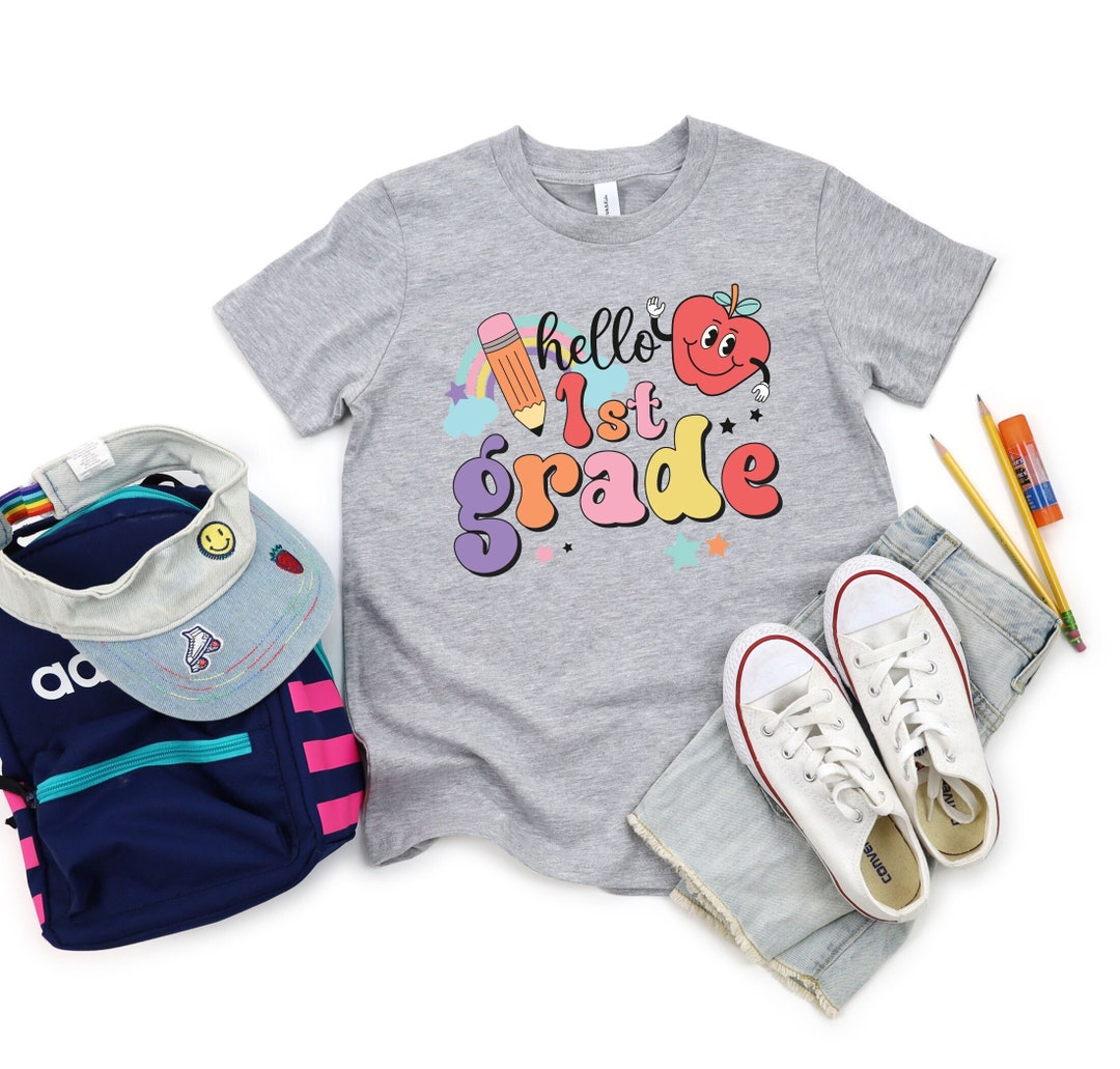 Hello First Grade Shirt, First Day of School Shirt,1st Grade Student ...