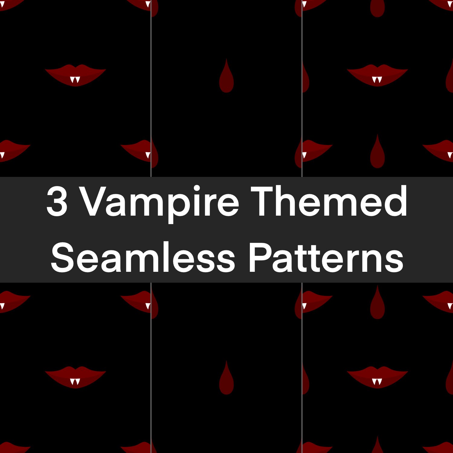 Vampire Fangs and Blood Drops Seamless Repeatable Pattern | Spooky ...