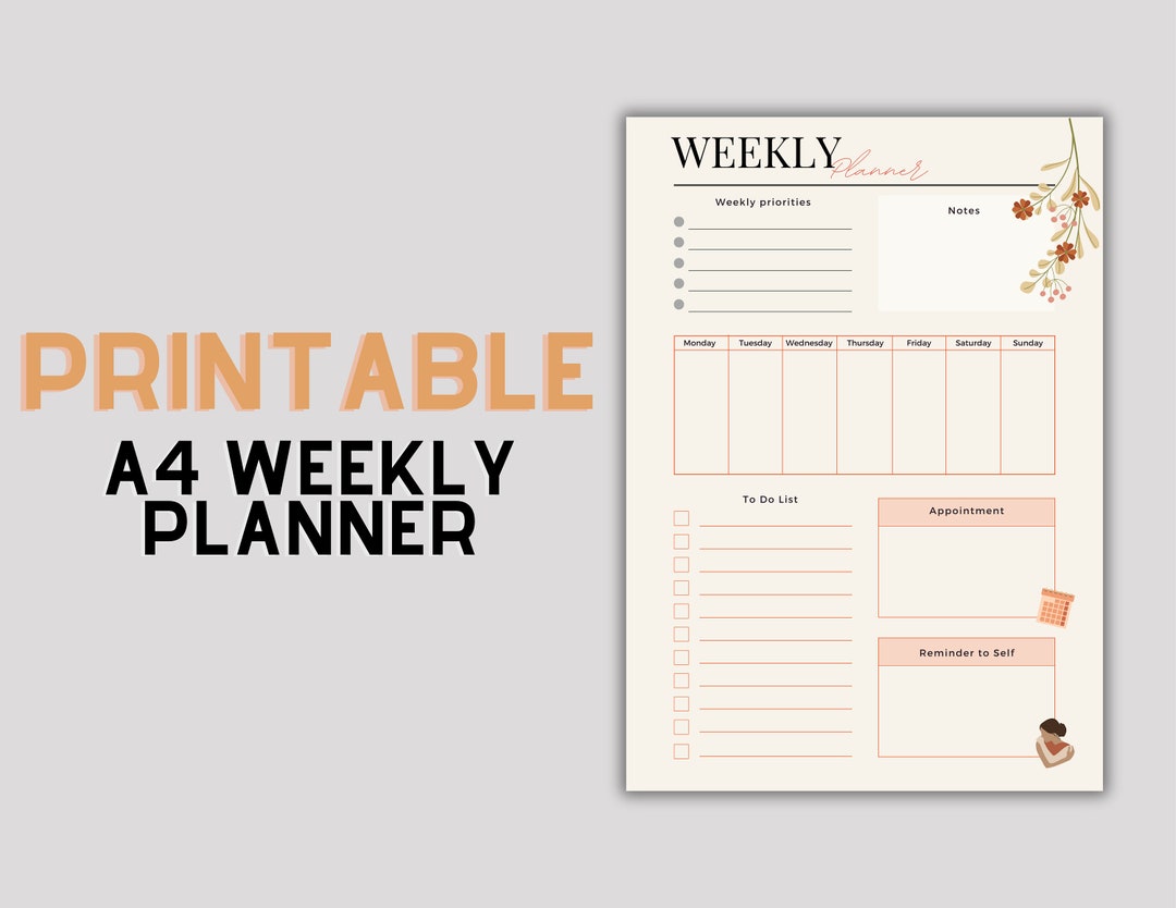 Earthy Printable Weekly Planner Template - Etsy