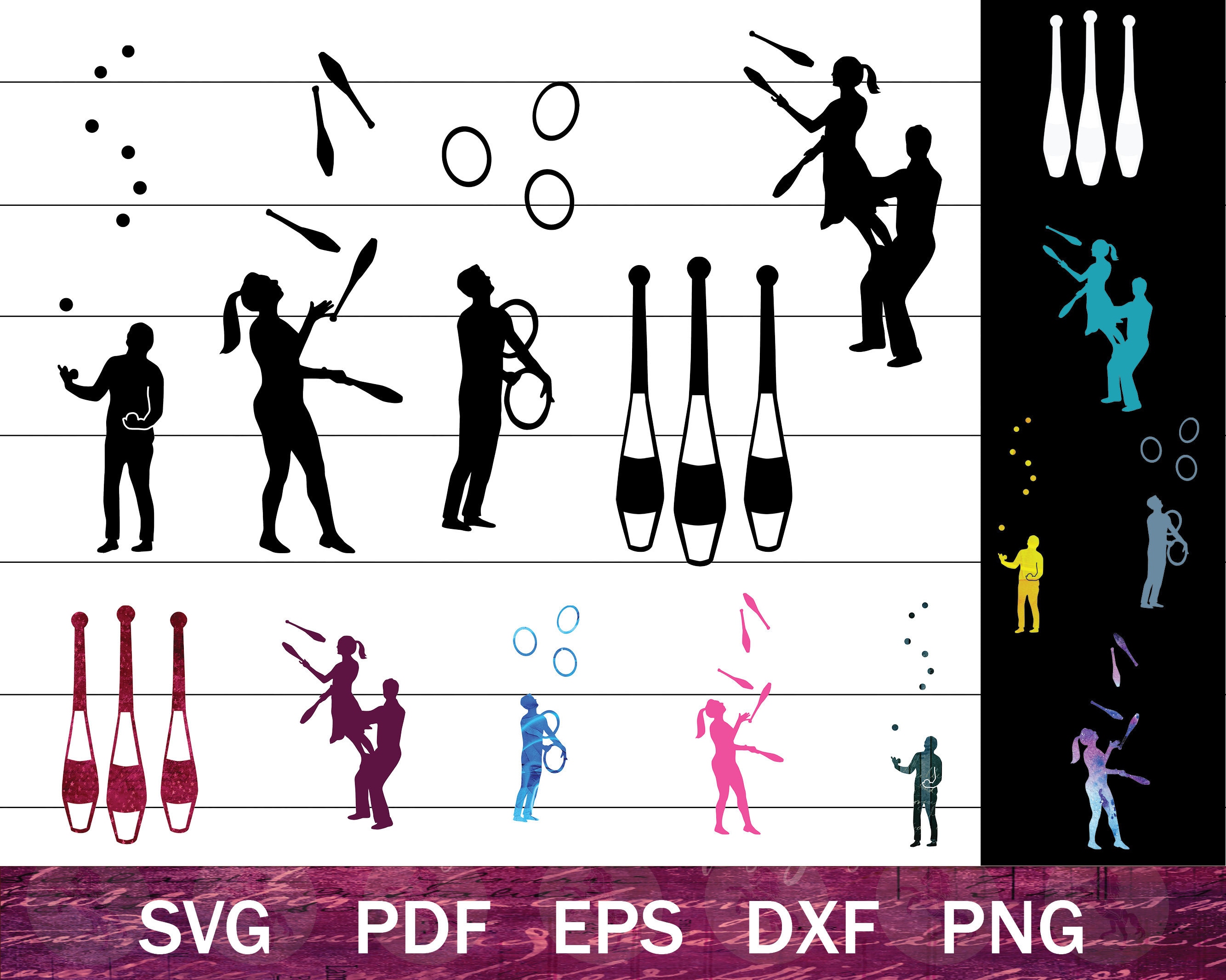 Cirque Juggling SVG Bundle, Club Juggler SVG, Girl Juggler Shirt Design ...