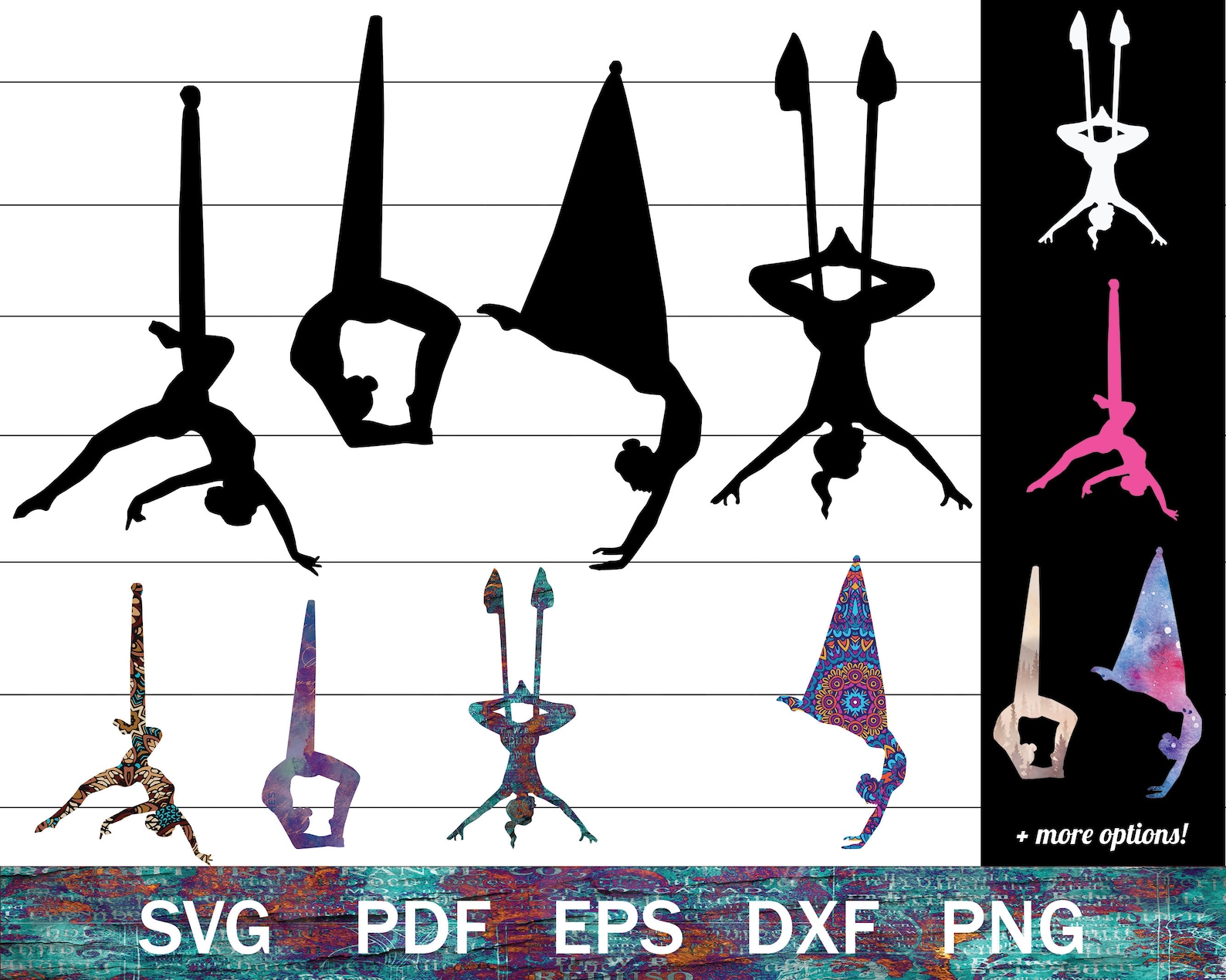 Aerial Hammock SVG Bundle, Aerialist SVG, Aerial Yoga Shirt Design ...