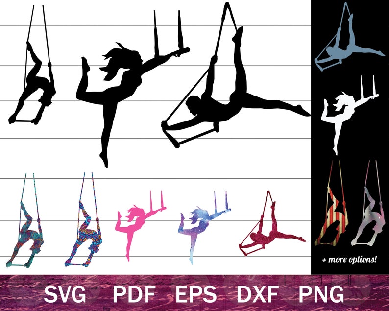 Aerial Trapeze SVG Bundle, Aerialist SVG, Circus Trapeze Shirt Design ...
