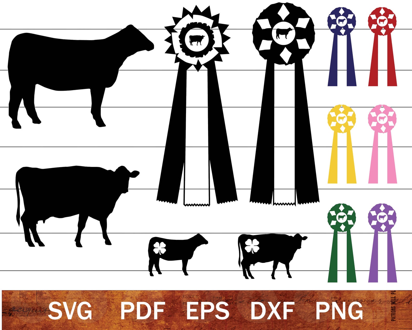 Show Cattle SVG for Cricut, First Place Cow Clip Art, Grand Champion ...