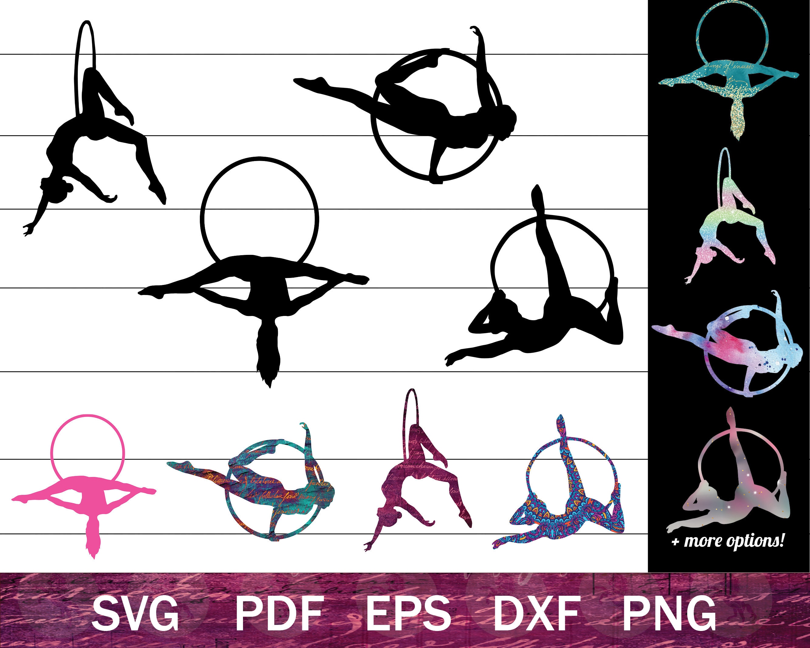 Aerial Hoop SVG Bundle, Aerialist SVG, Aerial Lyra Shirt Design Digital ...