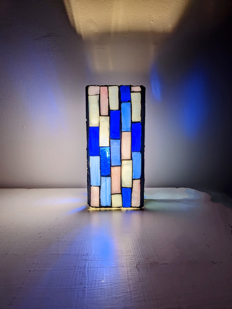 Stained Glass Geometric Lamp - Etsy