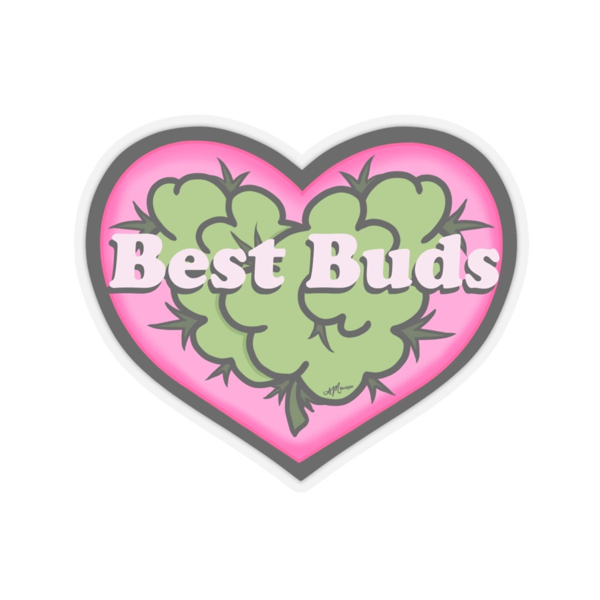 Best Buds Funny Cute Kiss-cut Stickers | Stoner Friends for Life Decal ...