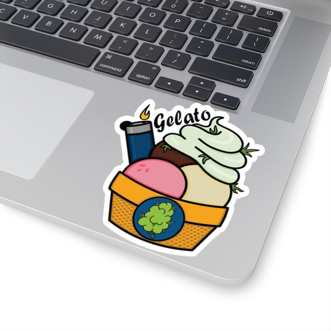 Gelato Dessert Strain Kiss-cut Sticker Classic Waffle Weed Label ...