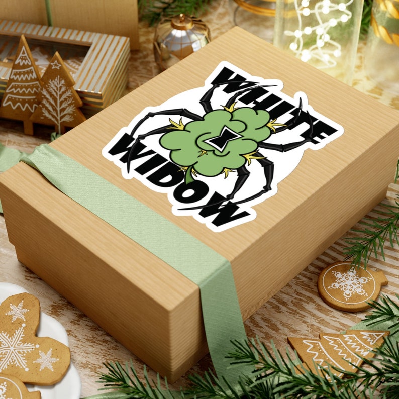 White Widow Strain Kiss-cut Sticker Weed Label Marijuana Decal Cool ...