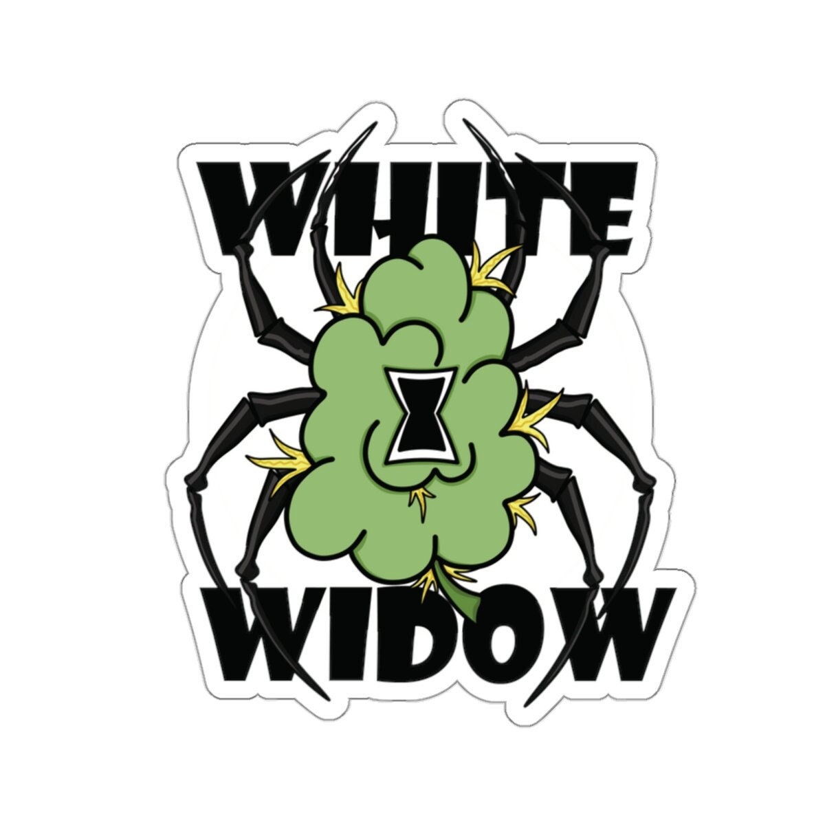 White Widow Strain Kiss-cut Sticker Weed Label Marijuana Decal Cool ...