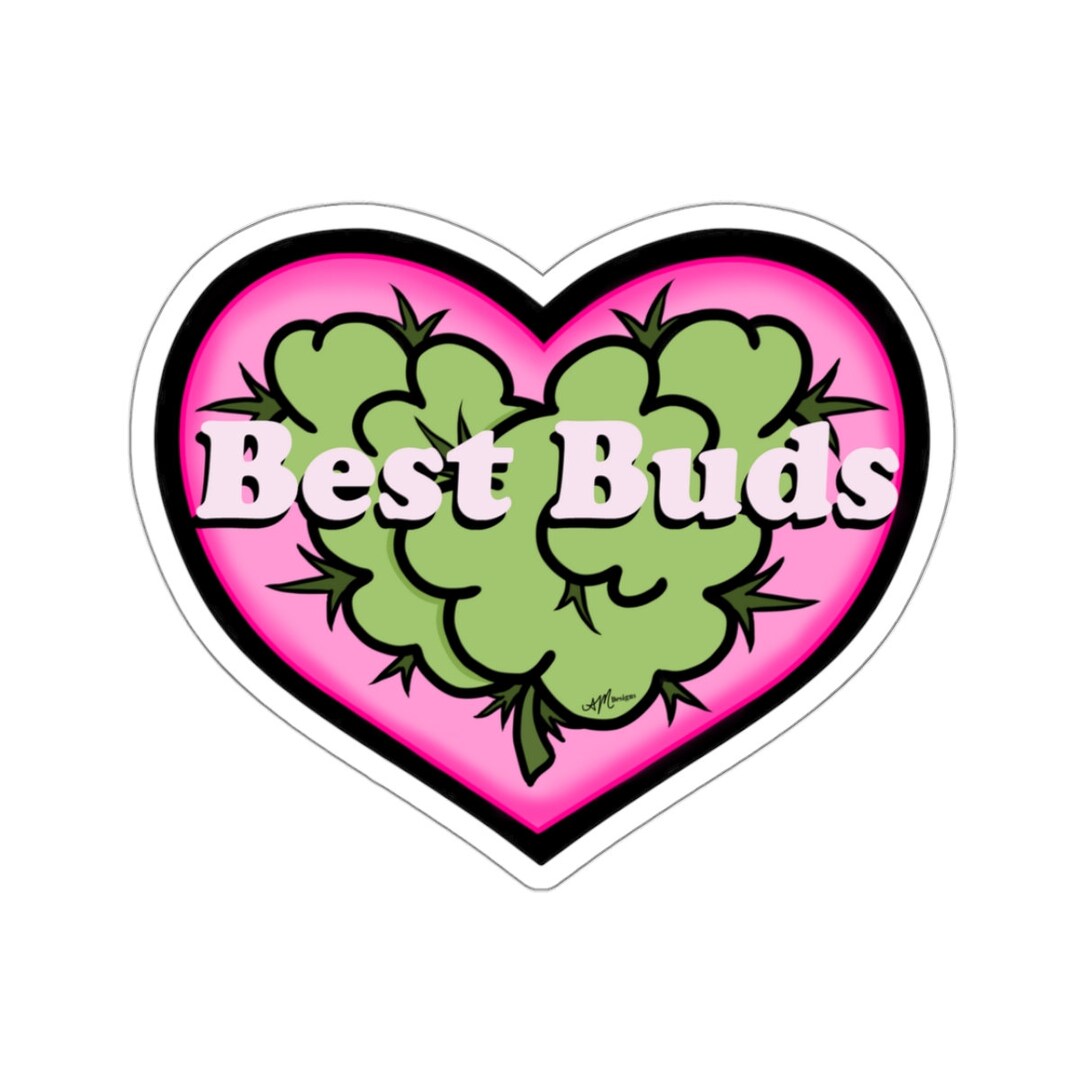Best Buds Funny Cute Kiss-cut Stickers | Stoner Friends for Life Decal ...