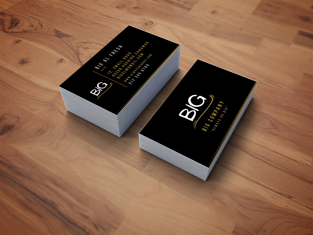 Black Gold Business Name Card - Etsy