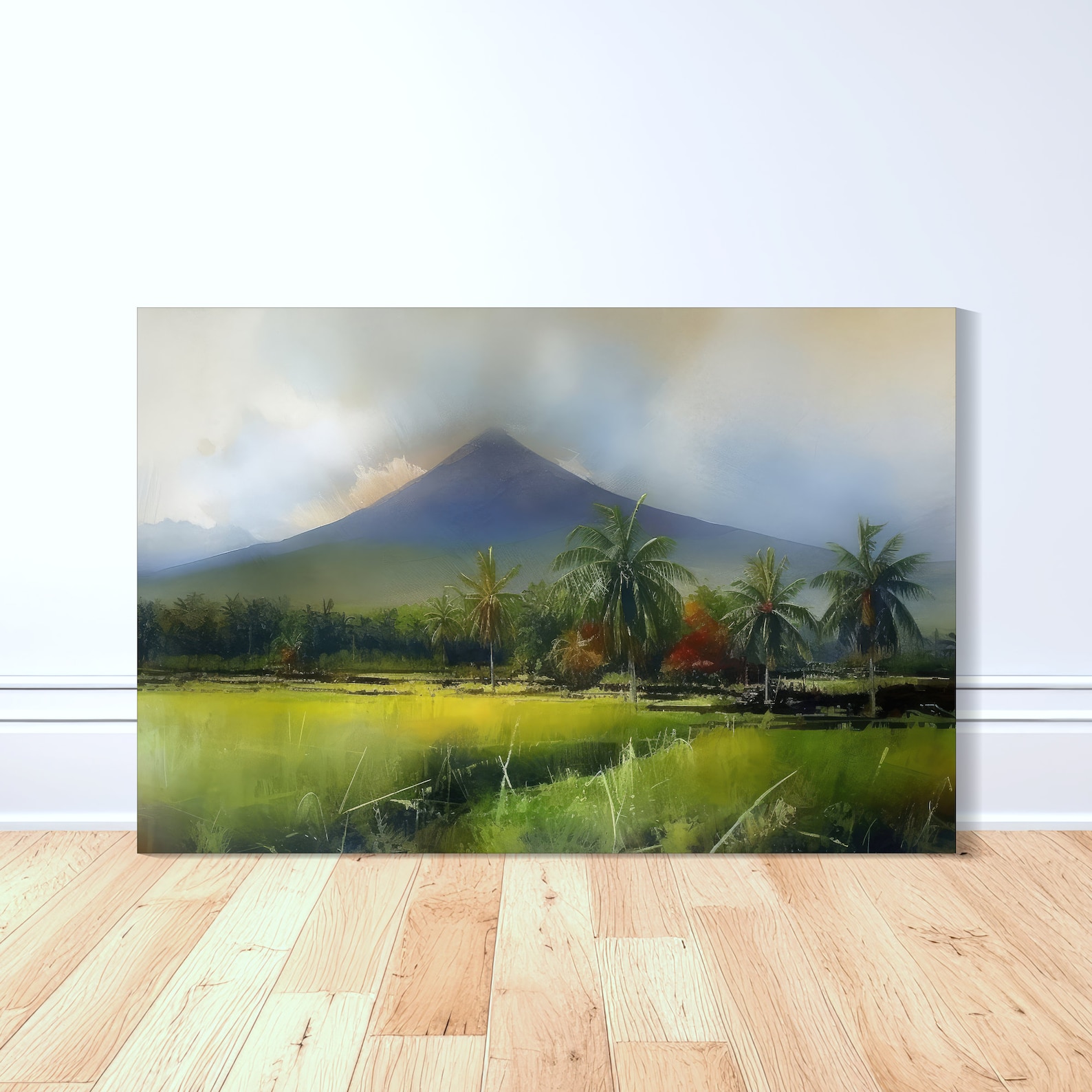 Mount Mayon Majesty Canvas Art Print - Philippines Art, Oil Painting ...