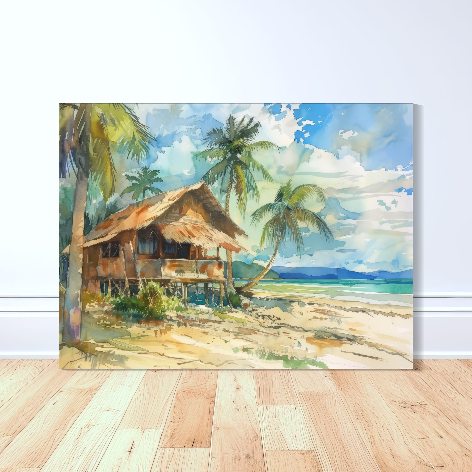 Bahay Kubo Beach Canvas Art Print - Filipino Art, Philippines Art ...