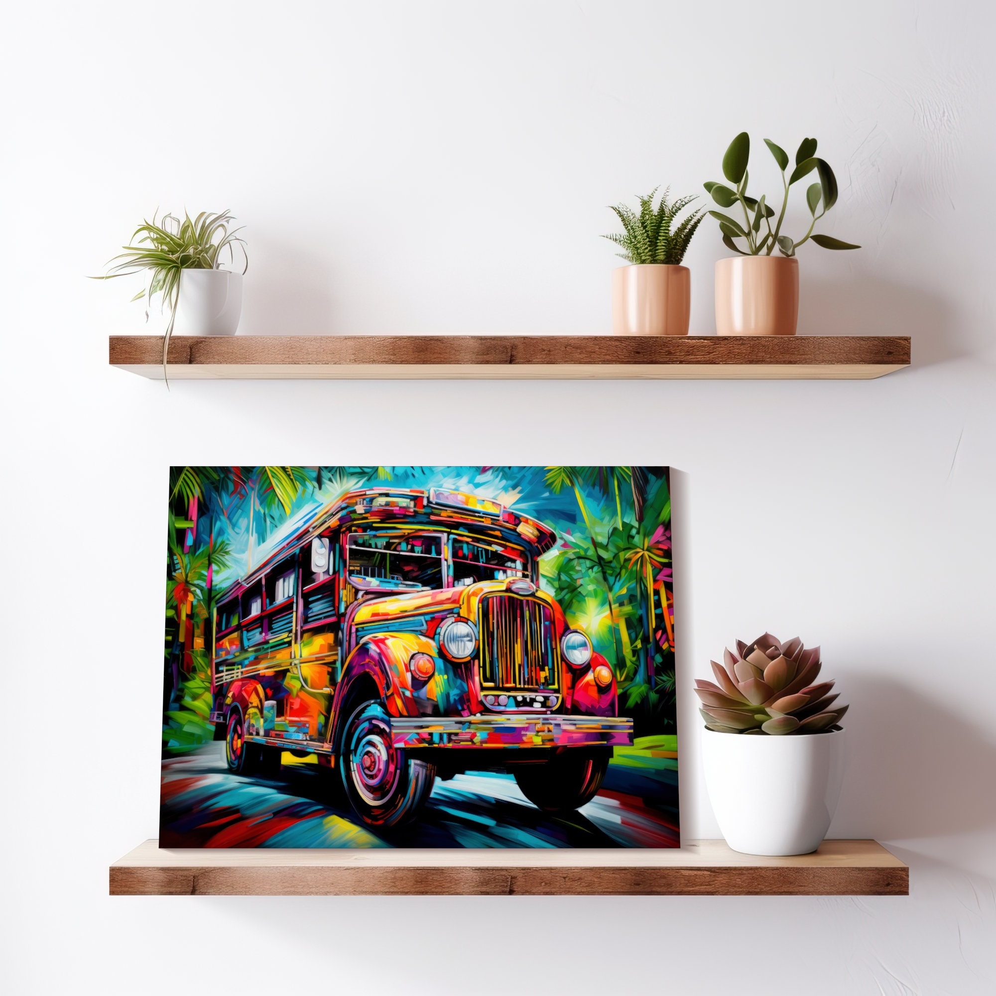 Tropical Jeepney Canvas Art Print - Filipino Art, Philippines Art ...