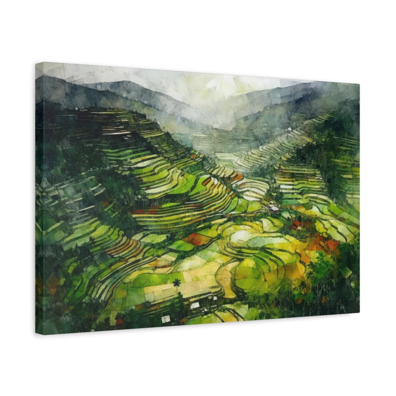 Banaue Rice Terraces Misty Morning Canvas Art Print - Philippines Art ...