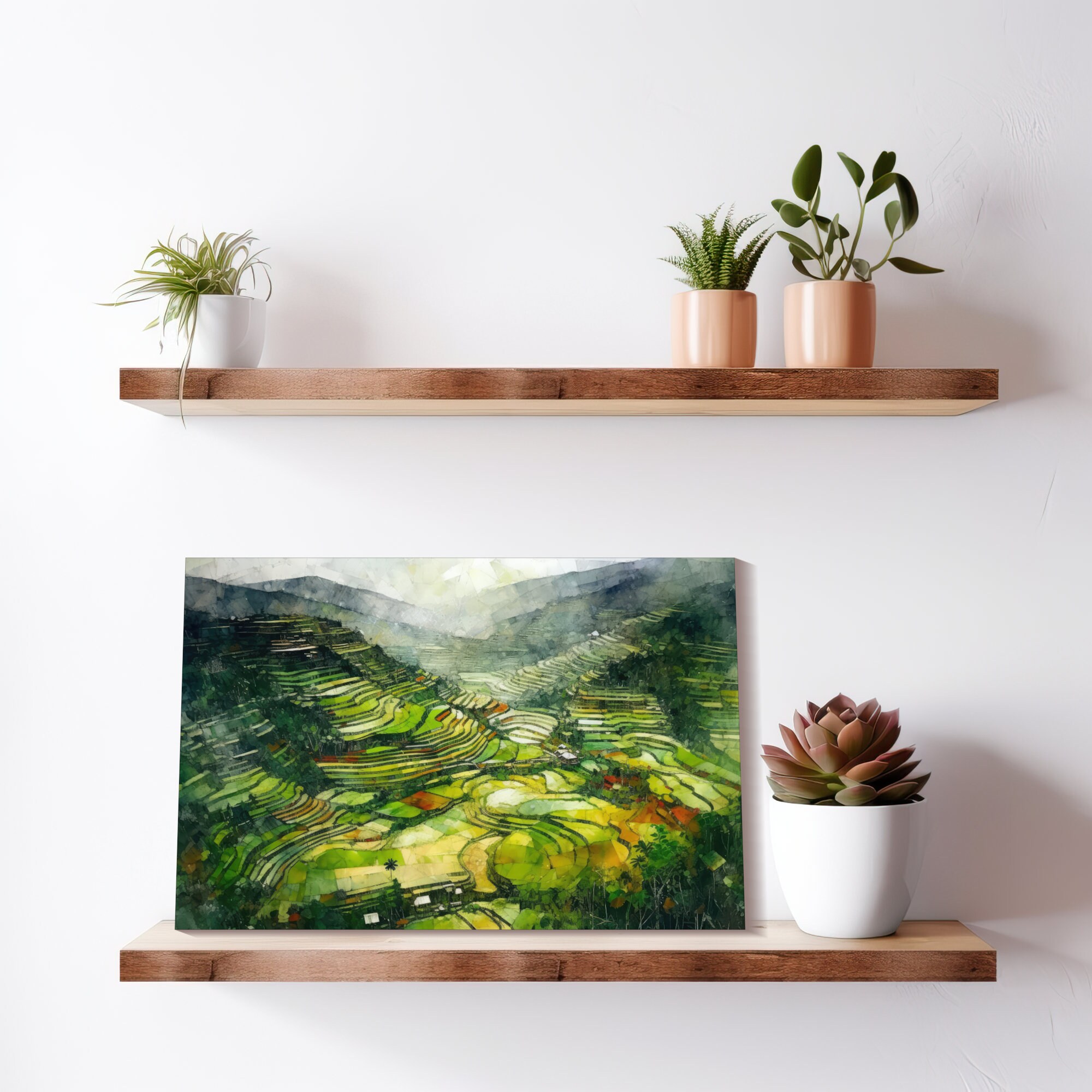 Banaue Rice Terraces Misty Morning Canvas Art Print - Philippines Art ...