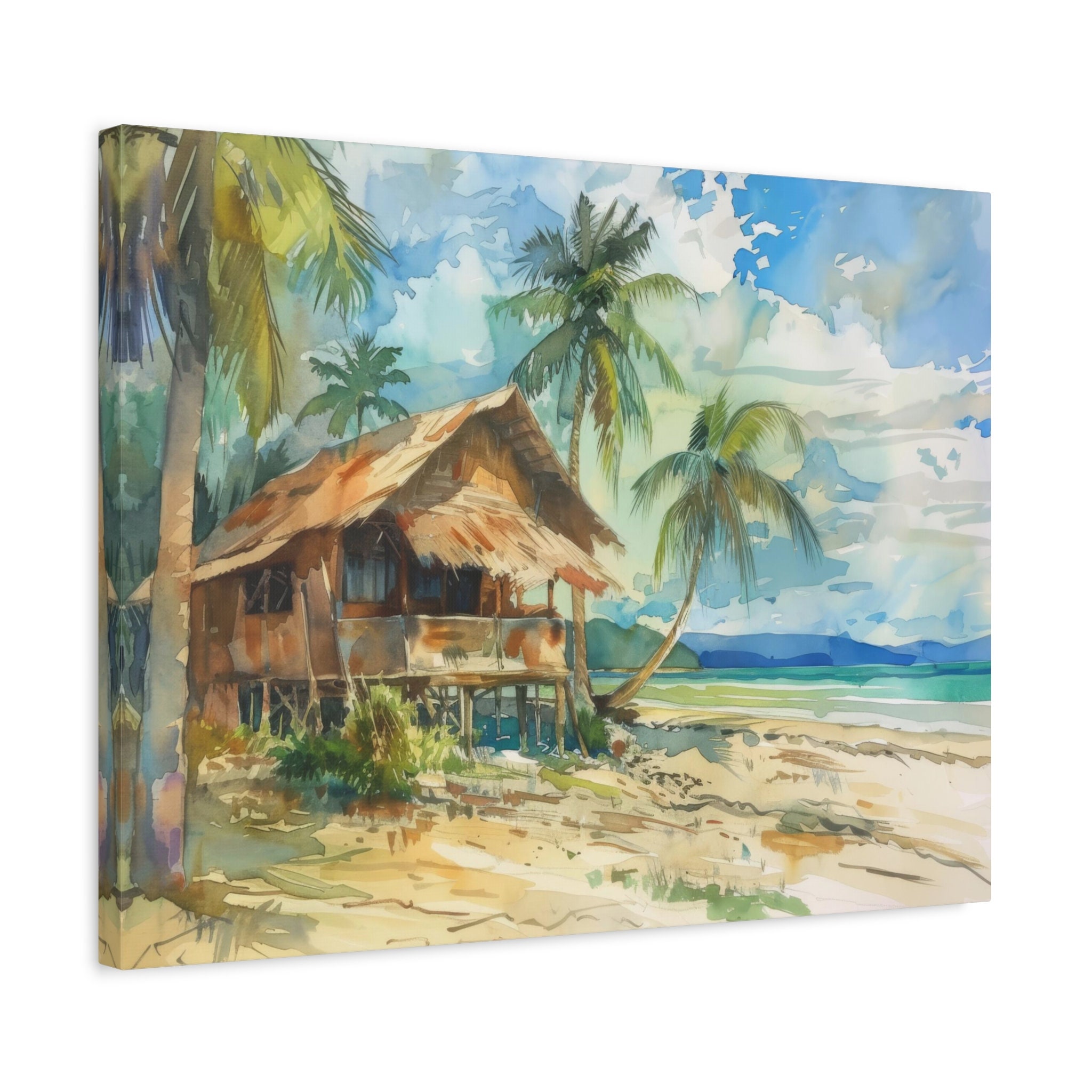 Bahay Kubo Beach Canvas Art Print - Filipino Art, Philippines Art ...