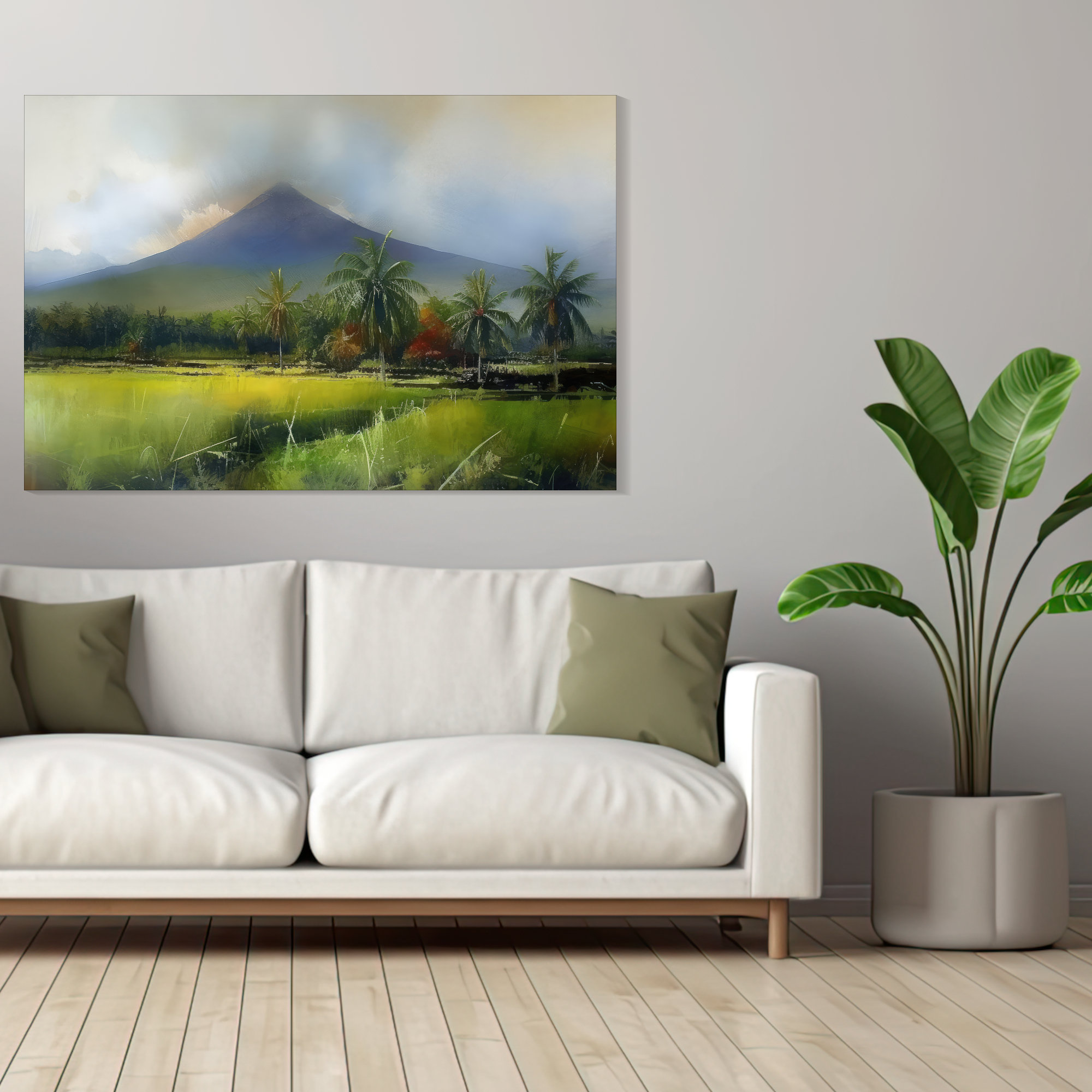 Mount Mayon Majesty Canvas Art Print, Philippines Art, Oil Painting ...