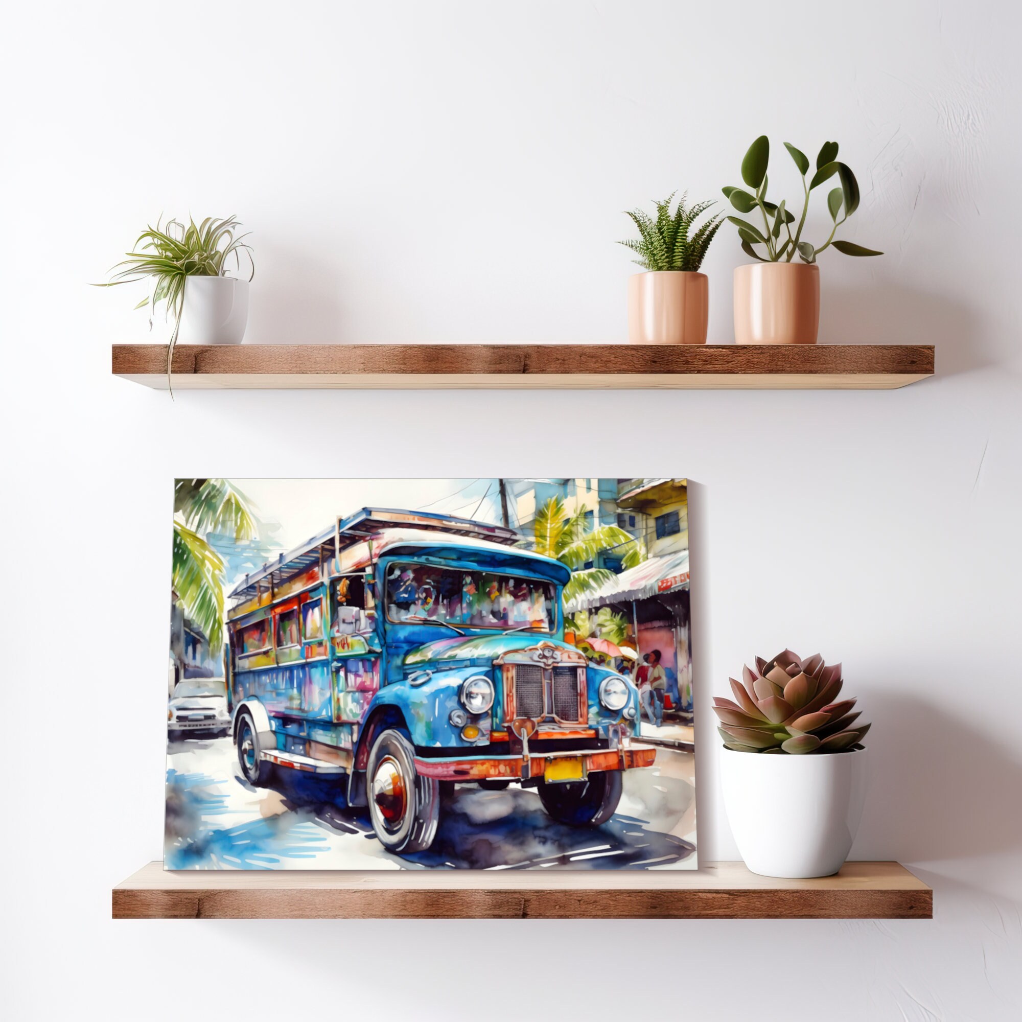 Blue Jeepney Adventure Canvas Art Print Philippines Art - Etsy