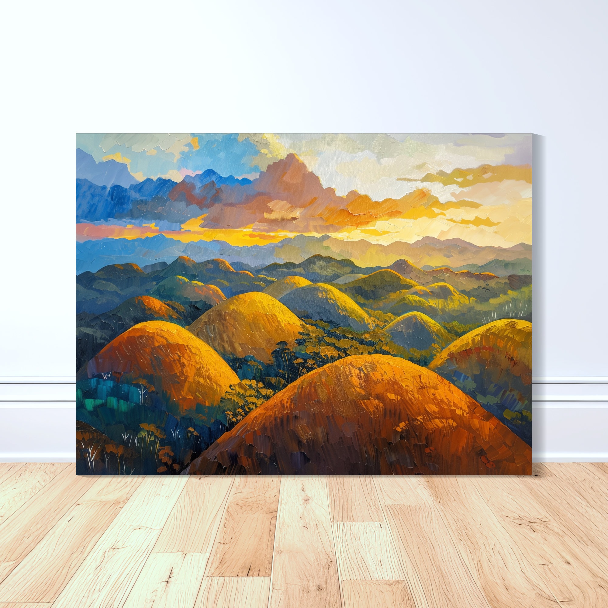 Chocolate Hills of Bohol Canvas Art Print, Philippines Art, Oil ...