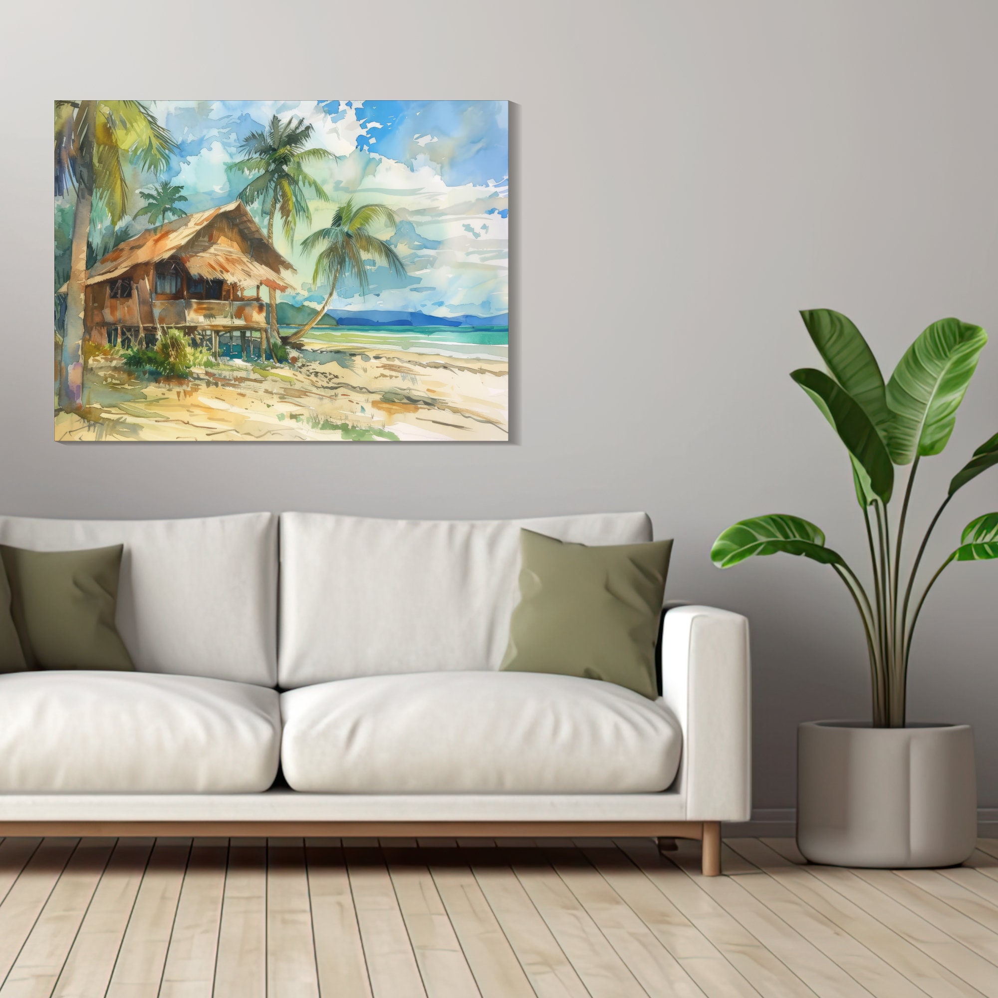 Bahay Kubo Beach Canvas Art Print - Filipino Art, Philippines Art ...
