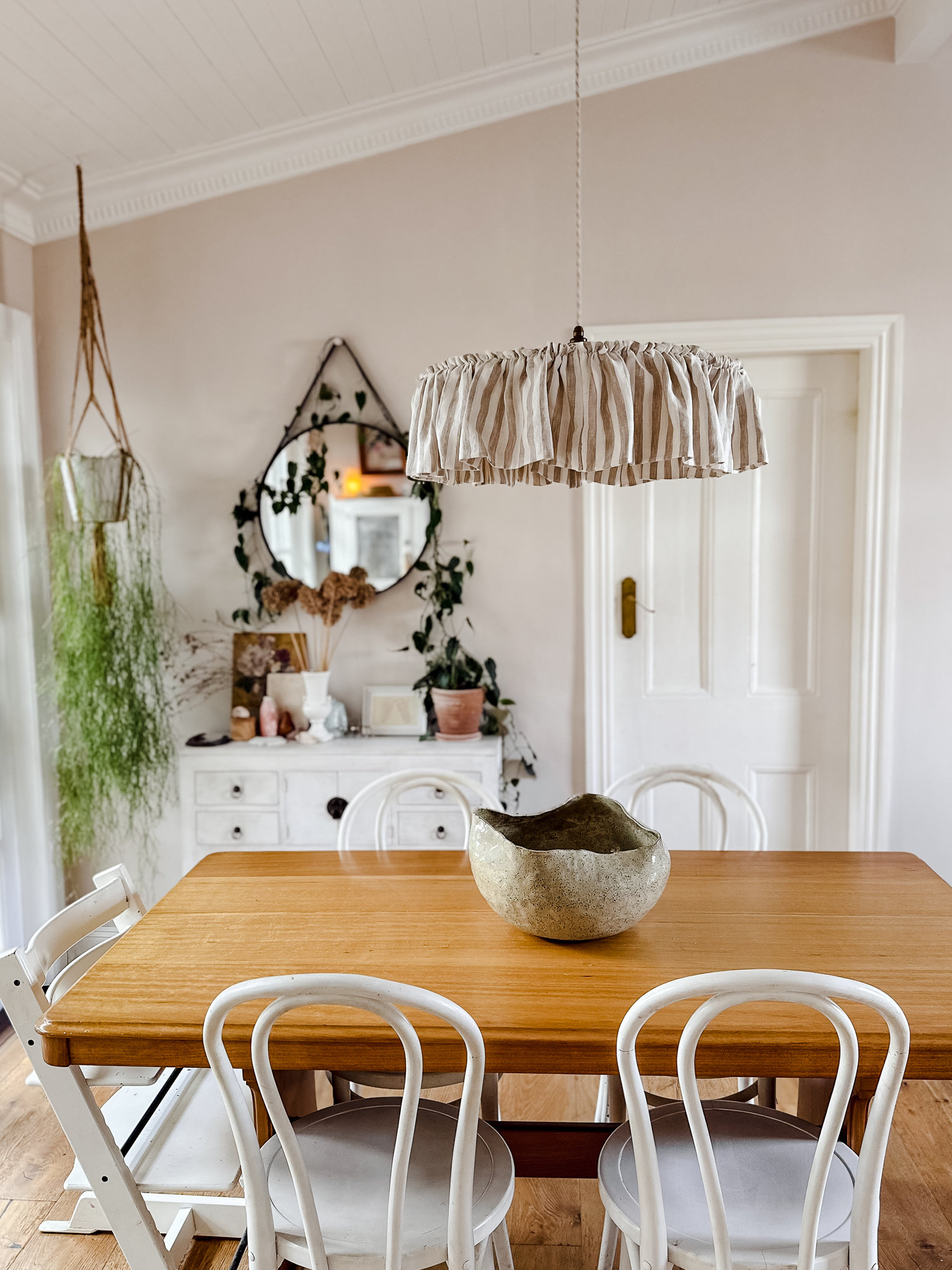 Handmade Linen Ruffle Pendant Light Shade: Cotswolds Stripe - Etsy