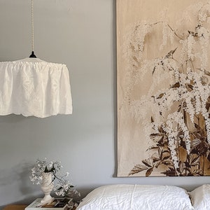 Handmade 100% LINEN 'betsy' Floral Vintage Artwork Print Linen Wall ...