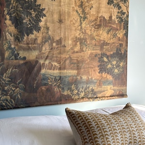 Handmade 100% LINEN 'golden Tapestry' Wall Hanging - 17th Century ...