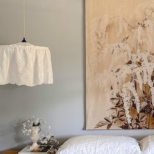 Handmade 100% LINEN 'betsy' Floral Vintage Artwork Print - Linen Wall ...