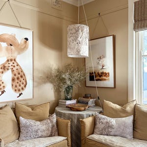 Handmade 100% Linen Vintage 'trees 1' Print Large Pendant Light Shade ...