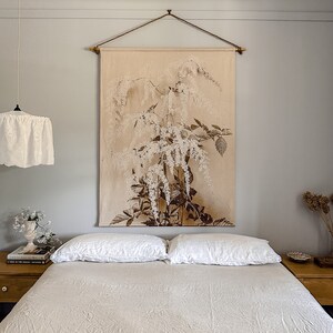 Handmade 100% LINEN 'betsy' Floral Vintage Artwork Print - Linen Wall ...