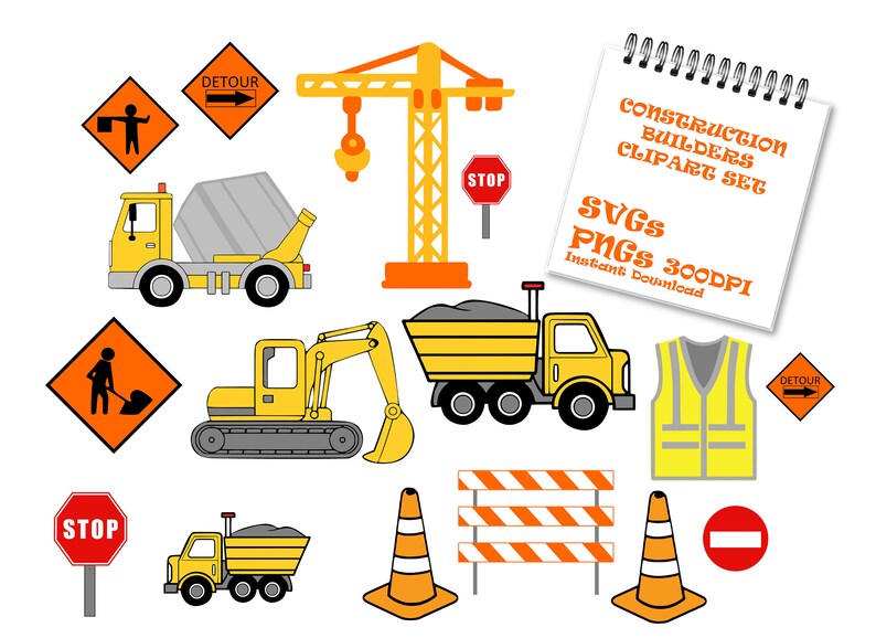 Construction Builders Clipart SVG PNG Images - Etsy
