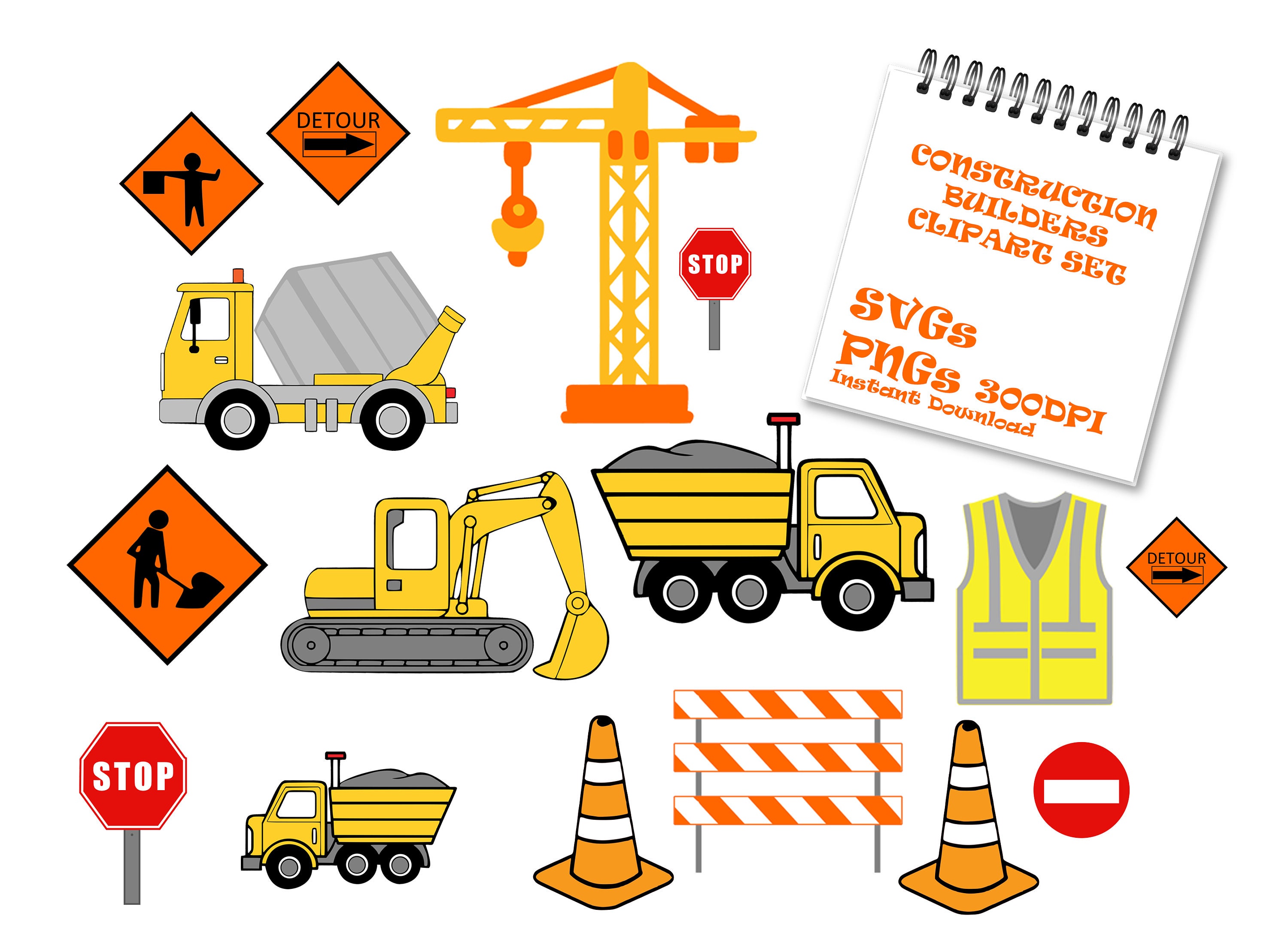 Construction Builders Clipart SVG PNG Images - Etsy