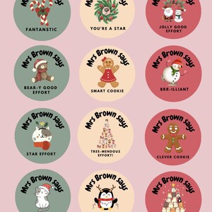 Christmas Reward Stickers: Teacher Well Done Stickers (PDF Download) - Etsy