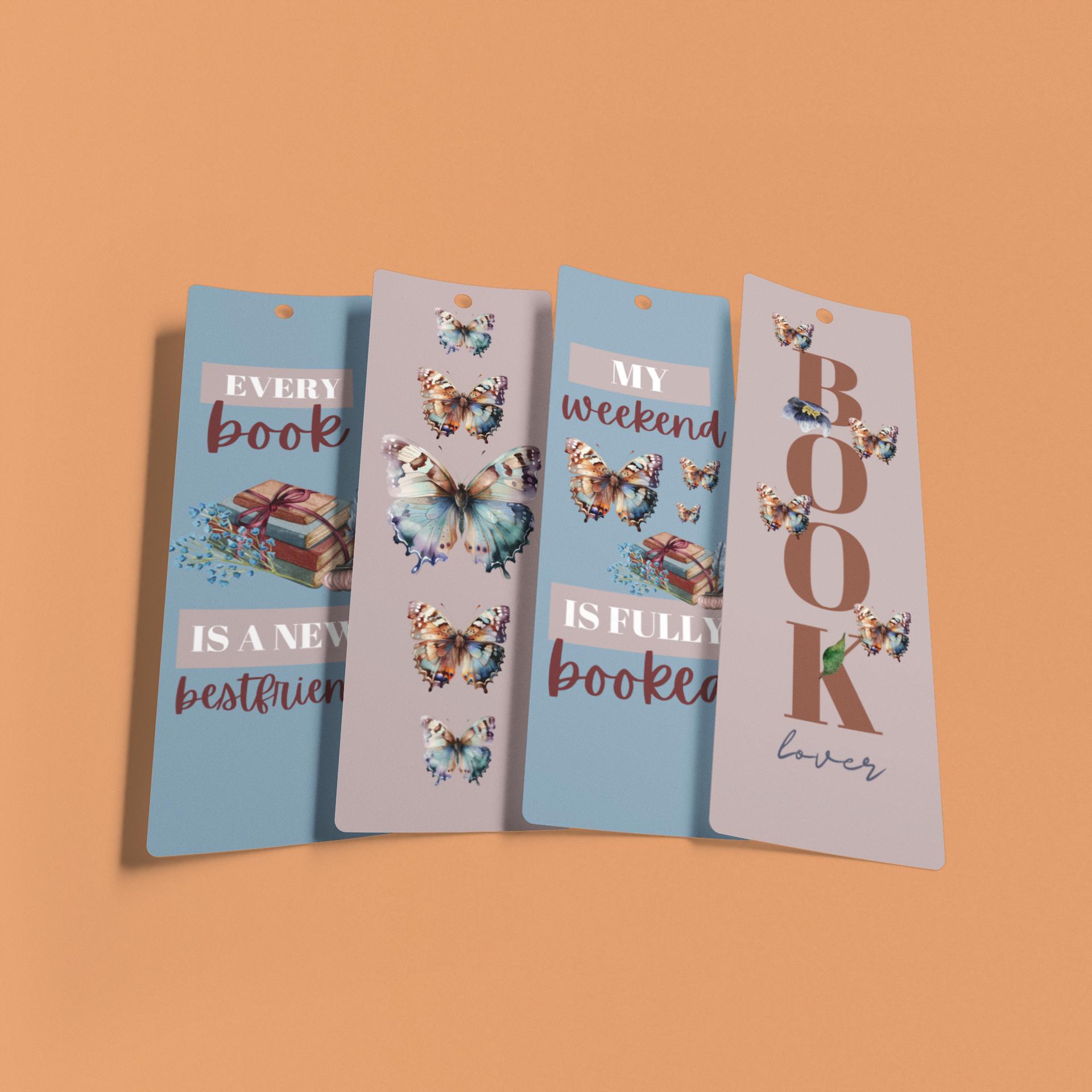 4 Bookmarks for Bookaholics | Digital Download PDF & PNG Files - Etsy