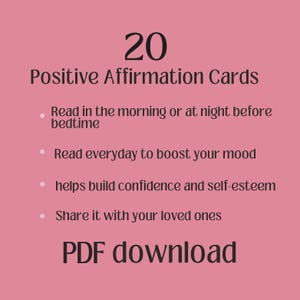 Positive Affirmation Cards, Self-love, Affirmation Cards, Anxiety ...