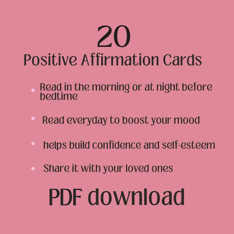 Positive Affirmation Cards, Self-love, Affirmation Cards, Anxiety ...