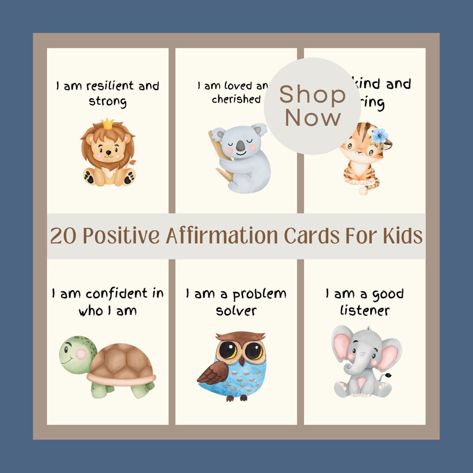 Kids Positive Affirmation Cards Set of 20 Kids Affirmation Cards ...