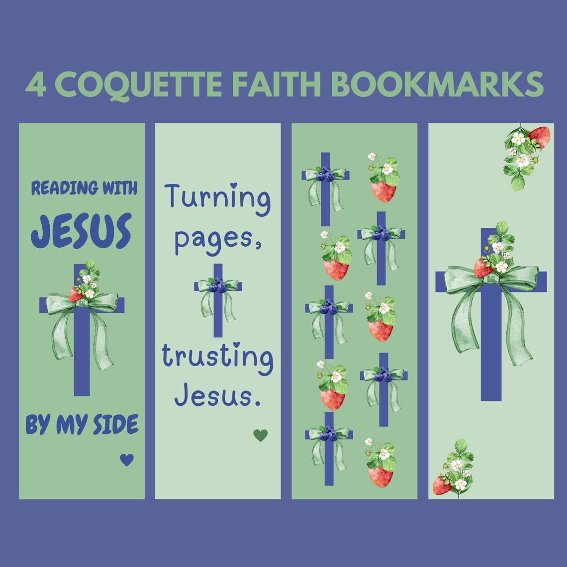 4 Bible Christian Bookmarks | Bible Study Bookmarks | Digital Download ...