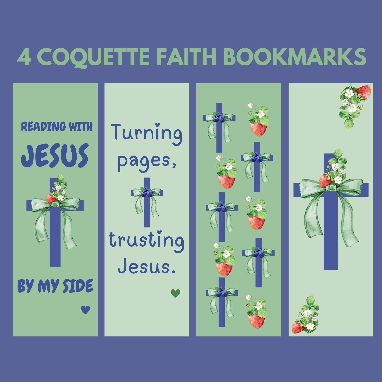 4 Bible Christian Bookmarks | Bible Study Bookmarks | Digital Download ...